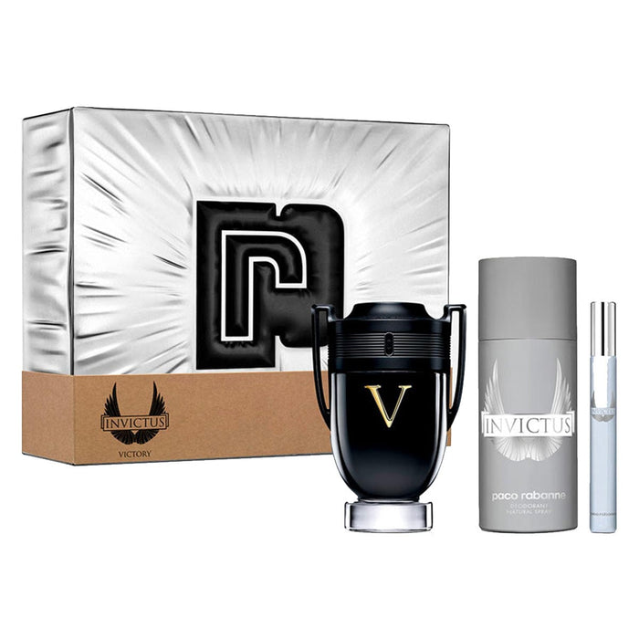 Paco Rabanne Invictus Victory Set EDP 100 ML + Deo 150 ML + EDT 10 ML ...